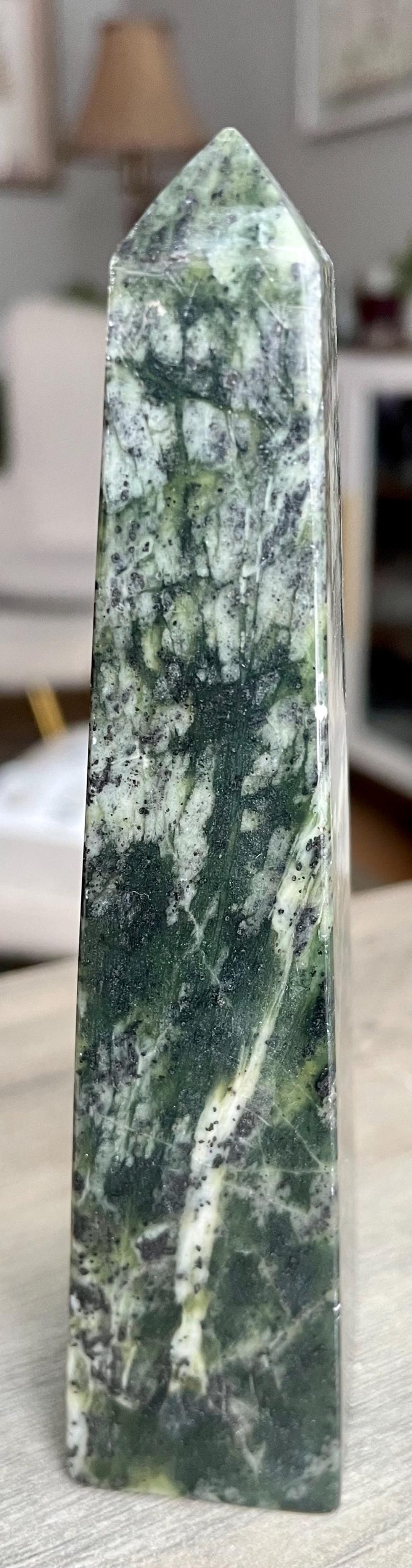 RARE Crystal Bowenite Tower- Serpentine Bowenite Obelisk Generator ...