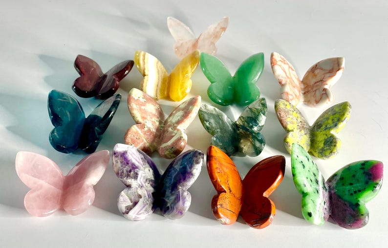 Crystal Butterfly Carving: Hand-carved Gemstone Figurine for Crystal ...