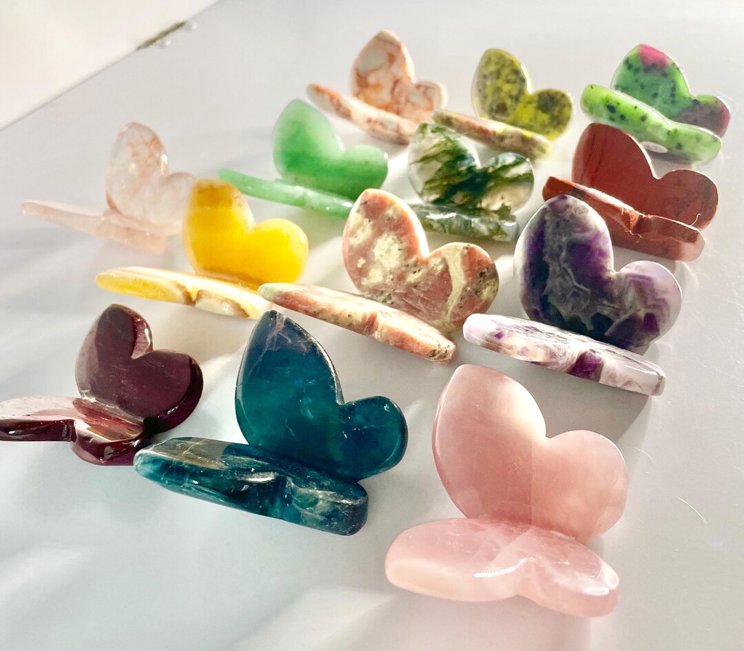 Crystal Butterfly Carving: Hand-carved Gemstone Figurine for Crystal ...