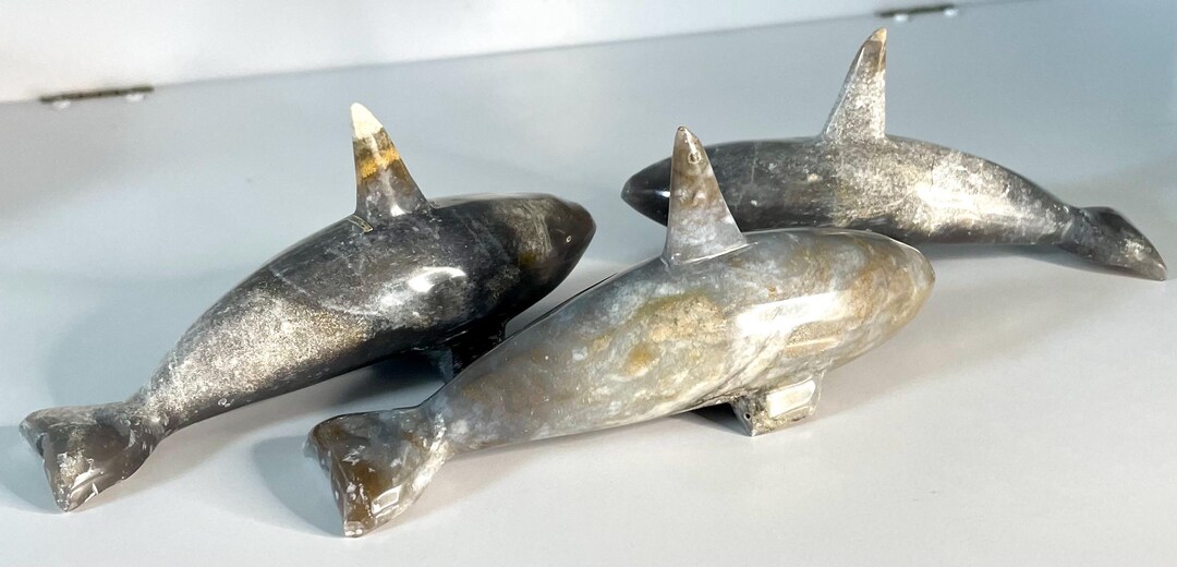 Rare Crystal Orca Agate Orca Whale Carving | 4.5” - 5” | Hand-carved ...