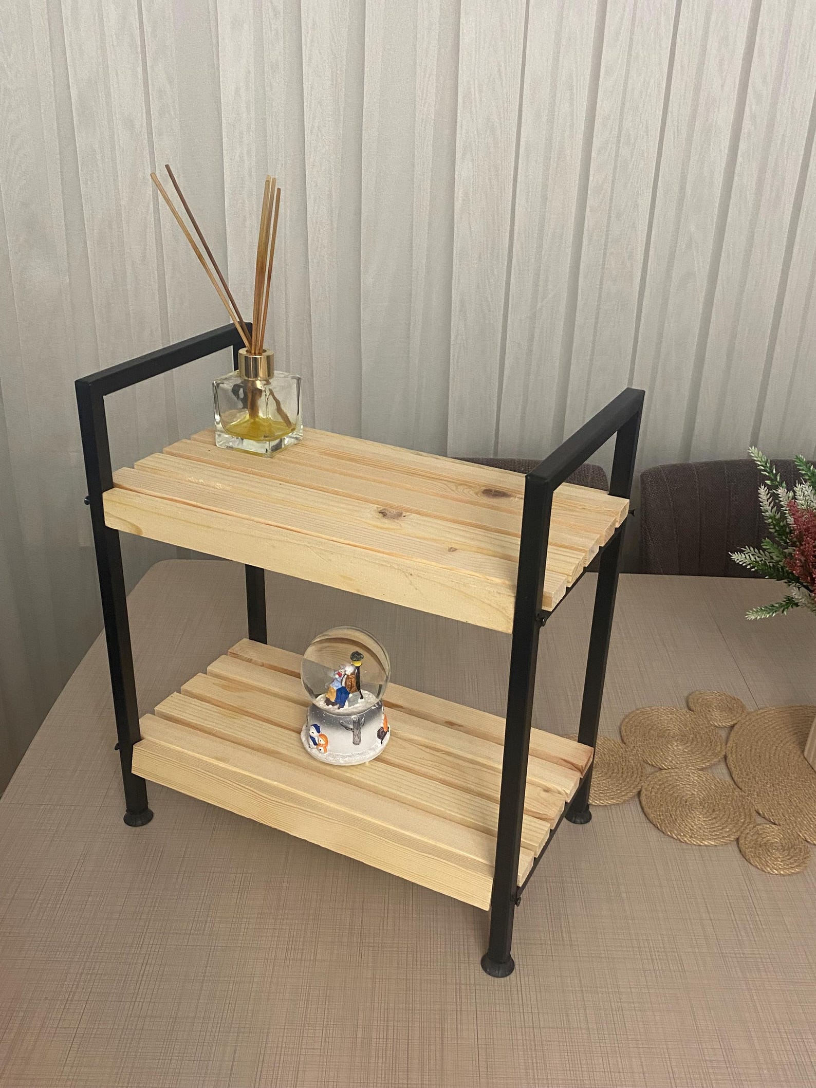 Natural Wood 2-tier Organizer Kitchen Shelf, Tabletop Utensil Shelf ...