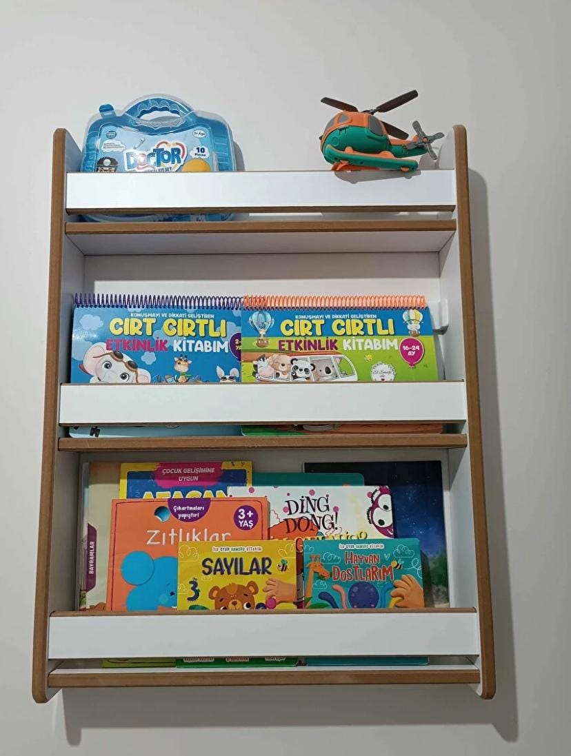 Montessori Bookcase for Children's Room, Nursery Educational Wooden ...