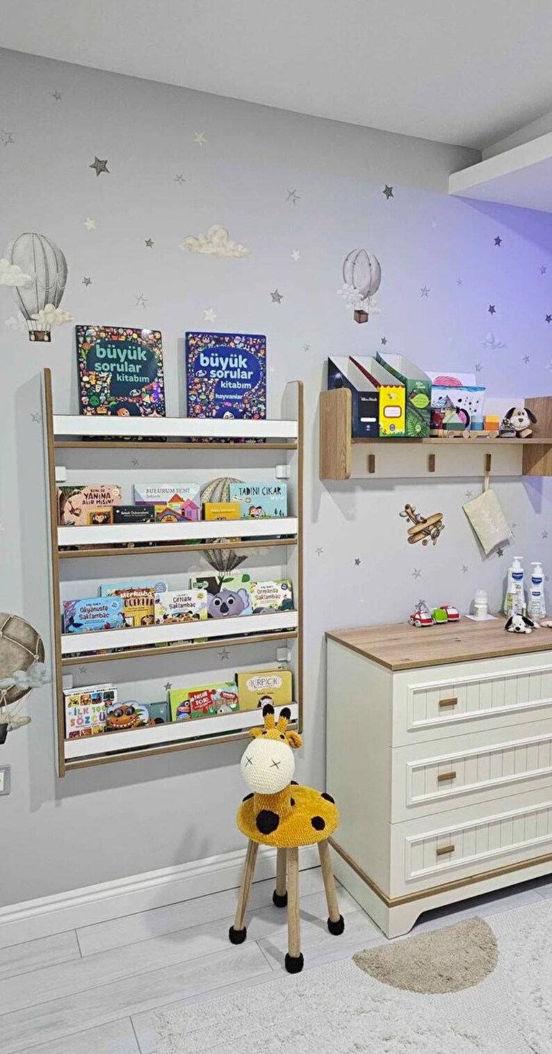 Montessori Bookcase for Children's Room, Nursery Educational Wooden ...