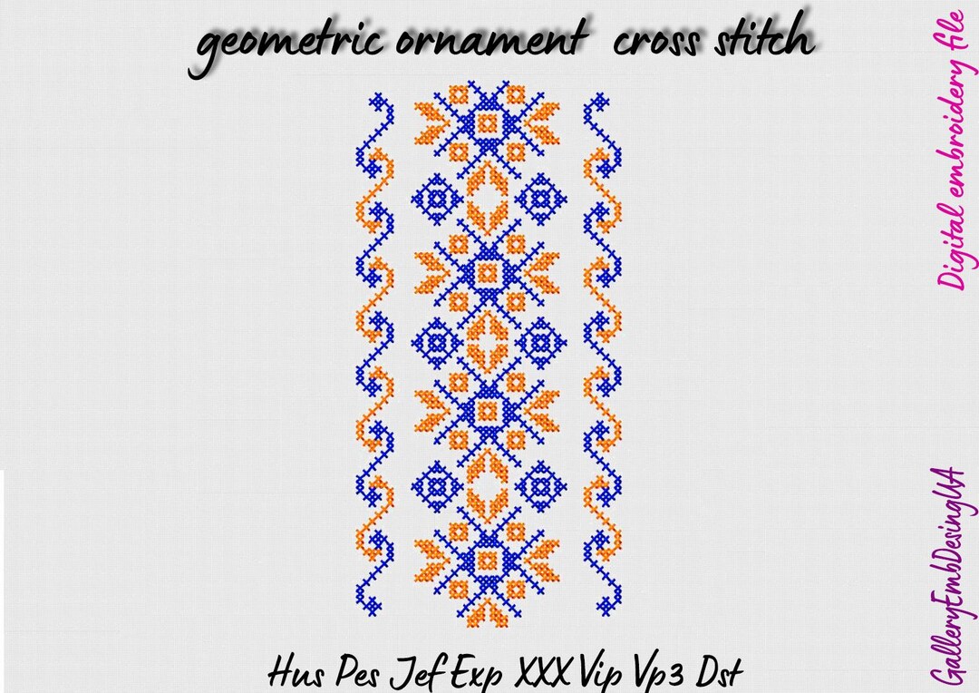 Geometric Machine Embroidery Design, Geometric Cross-stitch Design ...