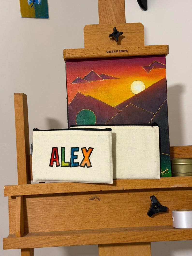 Canvas Zipper Pouch / Custom Name Canvas Pencil Case - Etsy