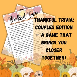 Thankful Trivia Game for Couples, Thanksgiving Printable (PDF) - Etsy