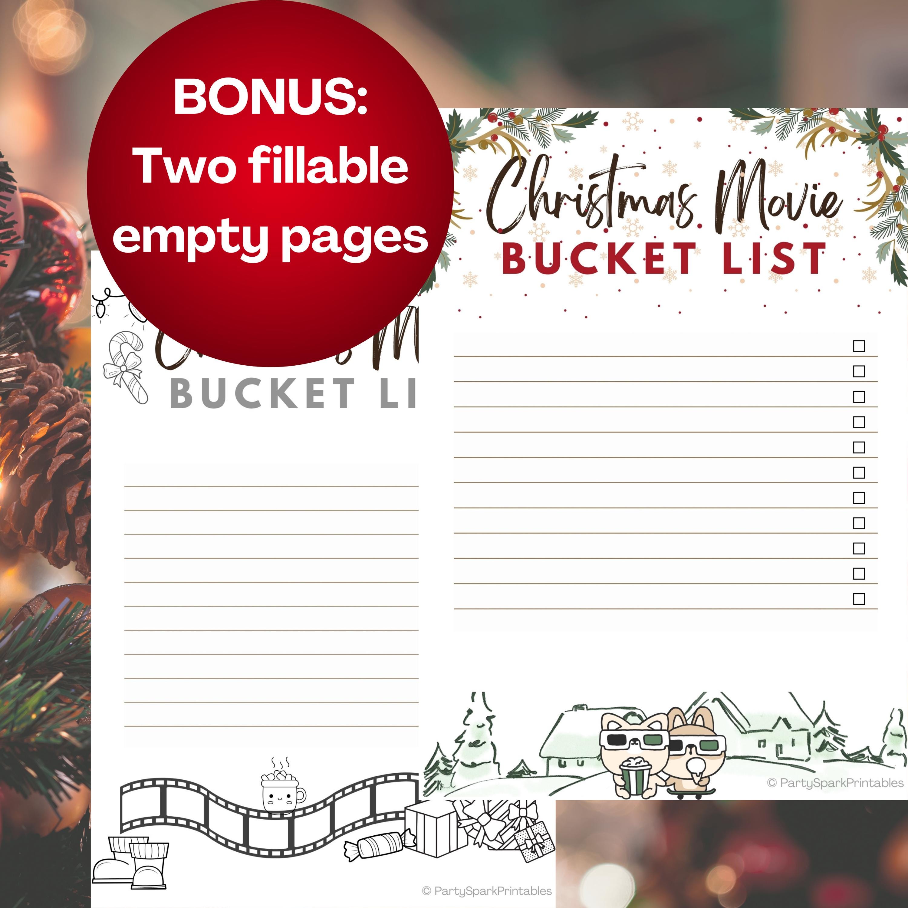 Christmas Movie Bucket List Printable, Christmas Movie Checklist, Fun ...