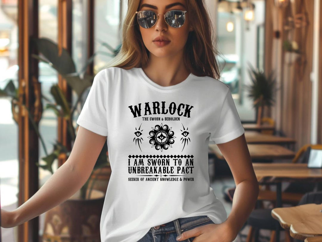 DND Warlock Tshirt Unisex Tee for Fantasy Fans, Gamer Gift, Dungeons ...