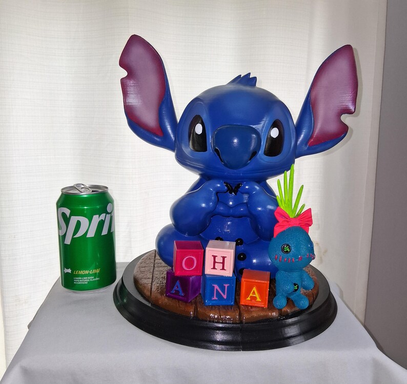 Stitch (lilo & Stitch) 12in Hand Painted Figurine Figure PLA 3D Printed ...