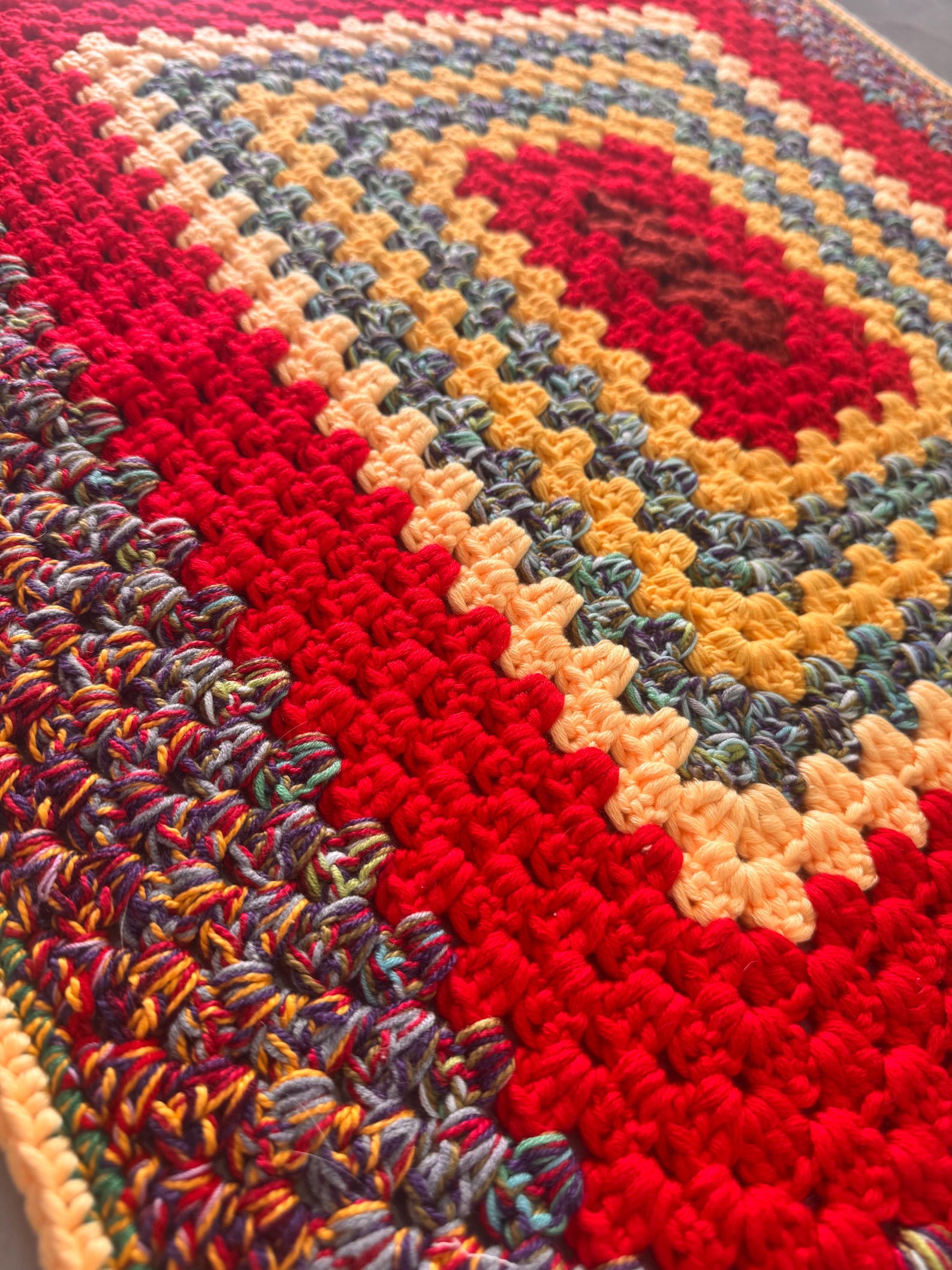 Hand Crocheted Granny Square Cotton Door Mat - Etsy