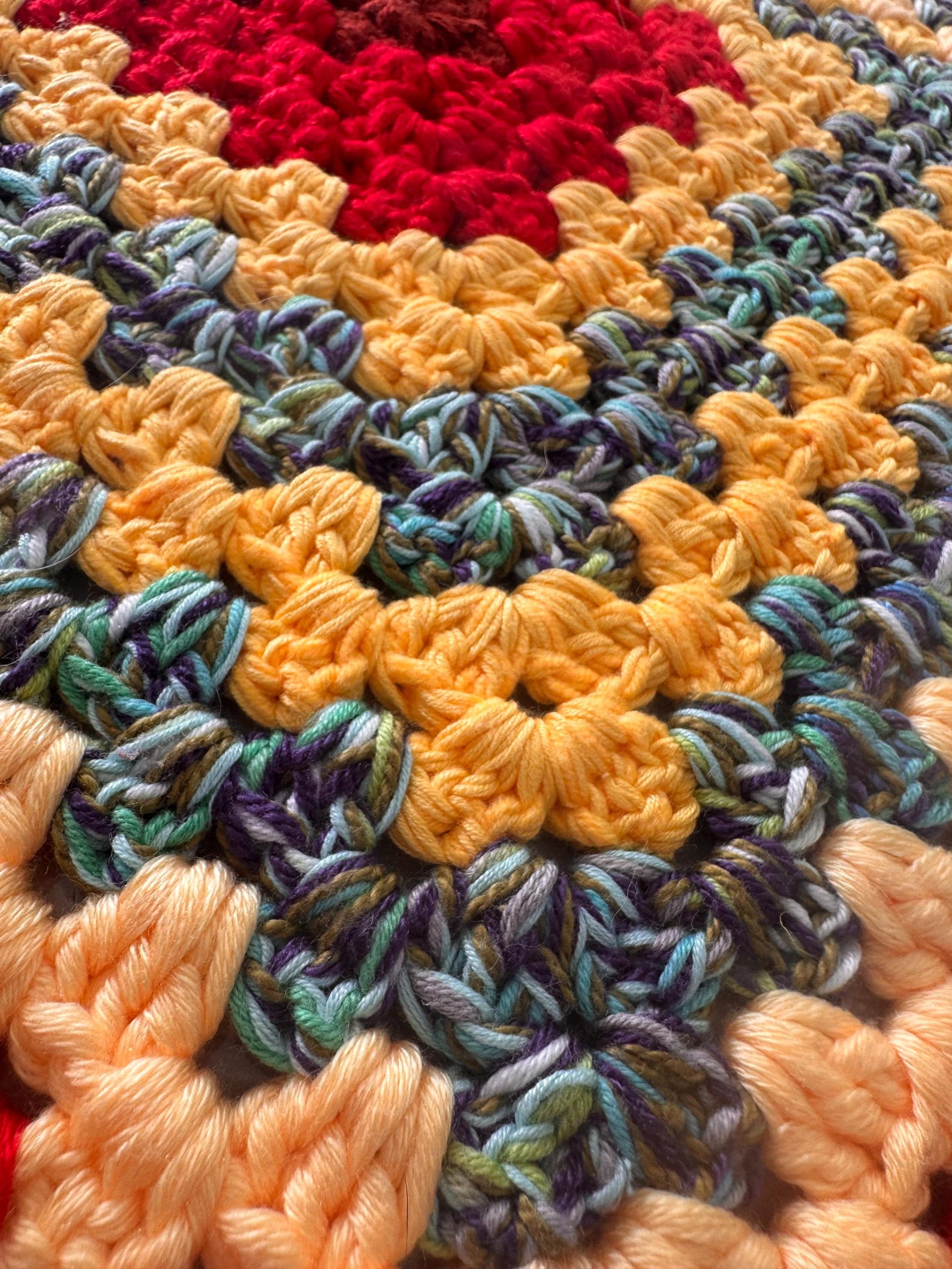 Hand Crocheted Granny Square Cotton Door Mat - Etsy