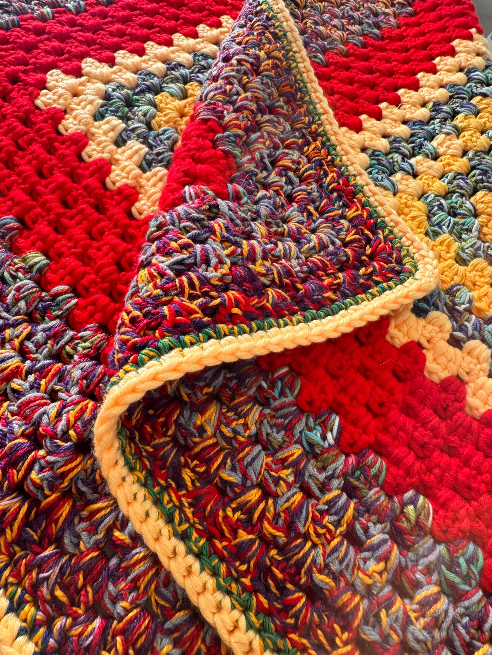 Hand Crocheted Granny Square Cotton Door Mat - Etsy