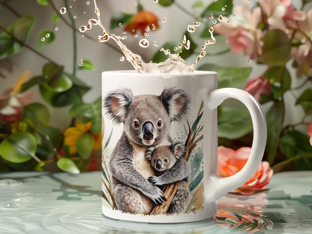 Watercolour Koala Bear Mug, Koala Bear Gift, Koala Hug Mug, Koala Mum ...