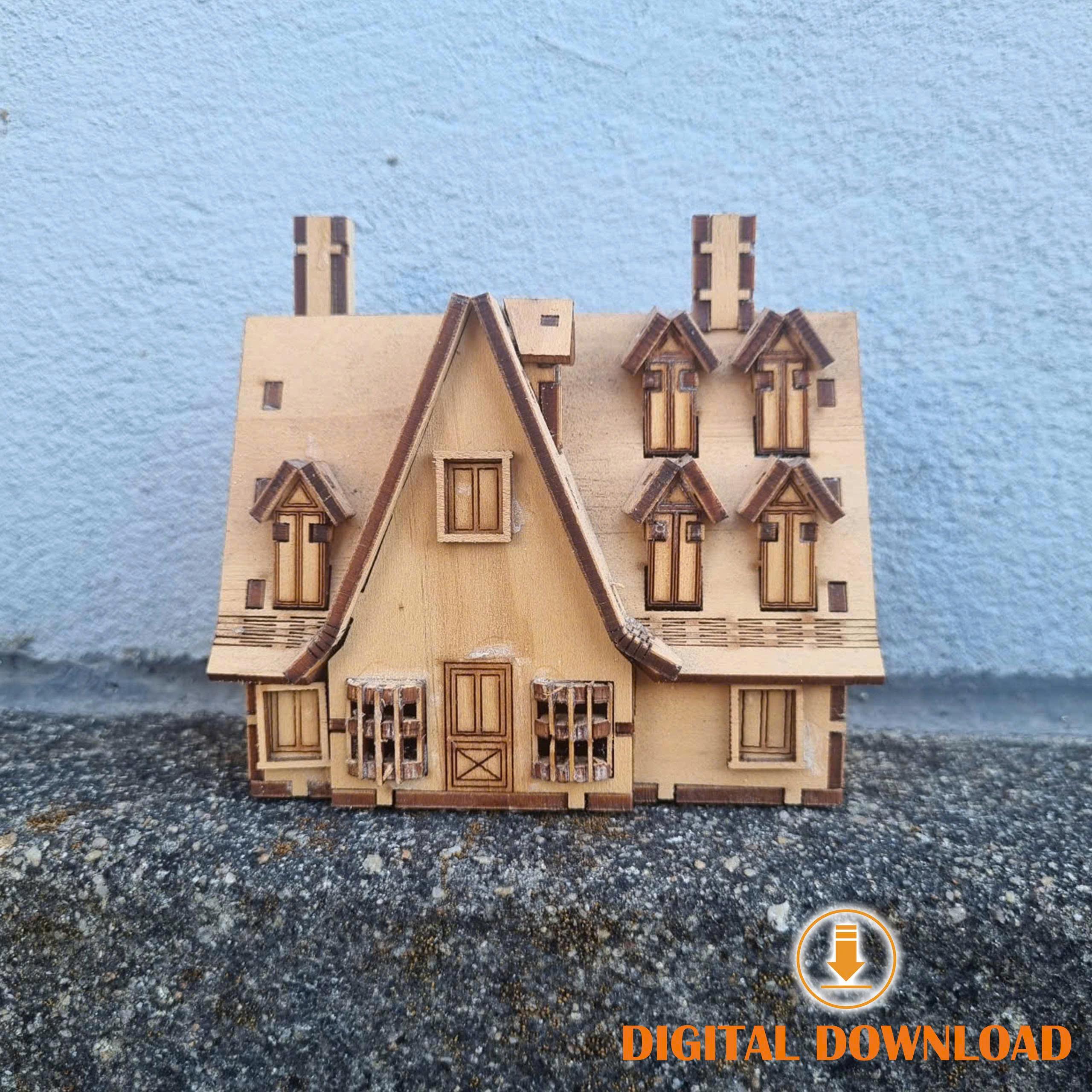 Christmas House Laser Cut File, Christmas Decor - Etsy
