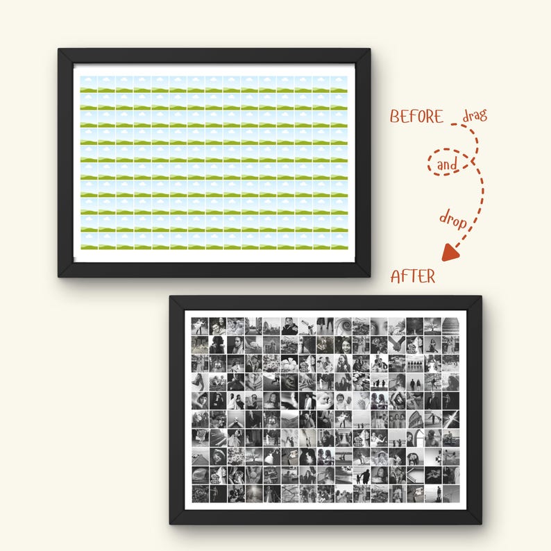 Editable 150 Photo Collage Template, Minimalist Family Memories ...
