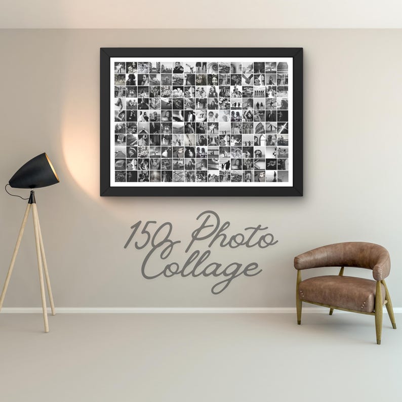 Editable 150 Photo Collage Template, Minimalist Family Memories ...