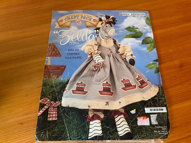 Zelda the Zebra 1997 Daisy Kingdom Doll Kit. Stitch and Stuff Craft ...