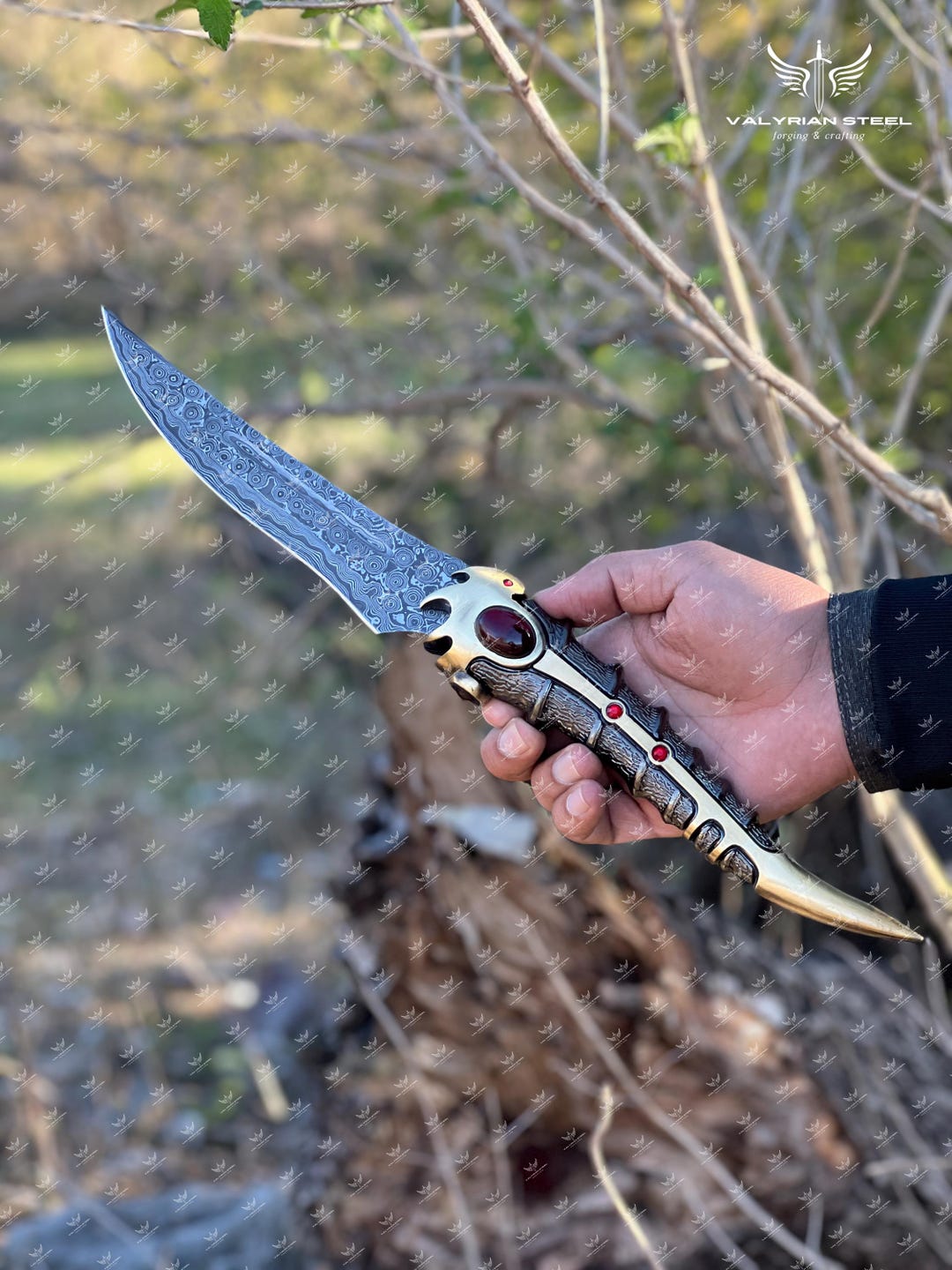 Personalized Hand Forged FANTASY DAGGER With Wall Plaque - Unique GIFT ...