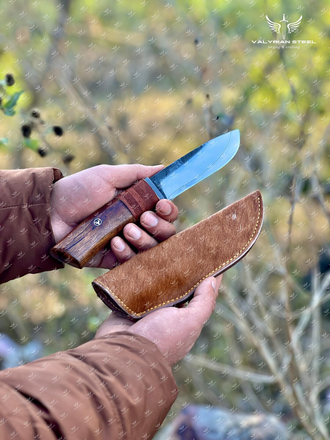 10" Custom Handmade Bushcraft Knife - Cowboy Hunting Knife - GIFT for ...