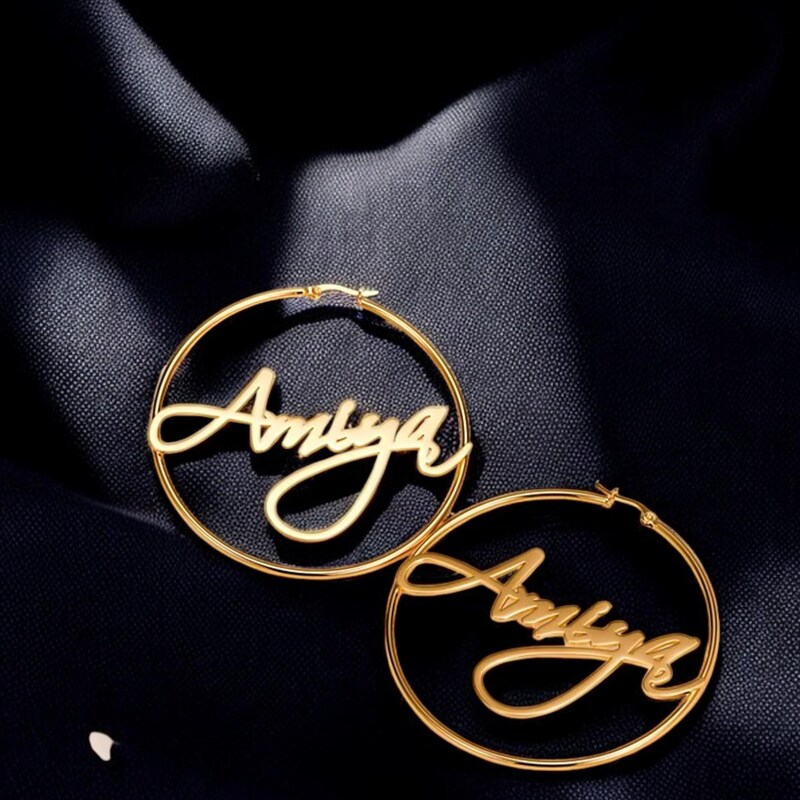 Name Hoop Earrings - Etsy
