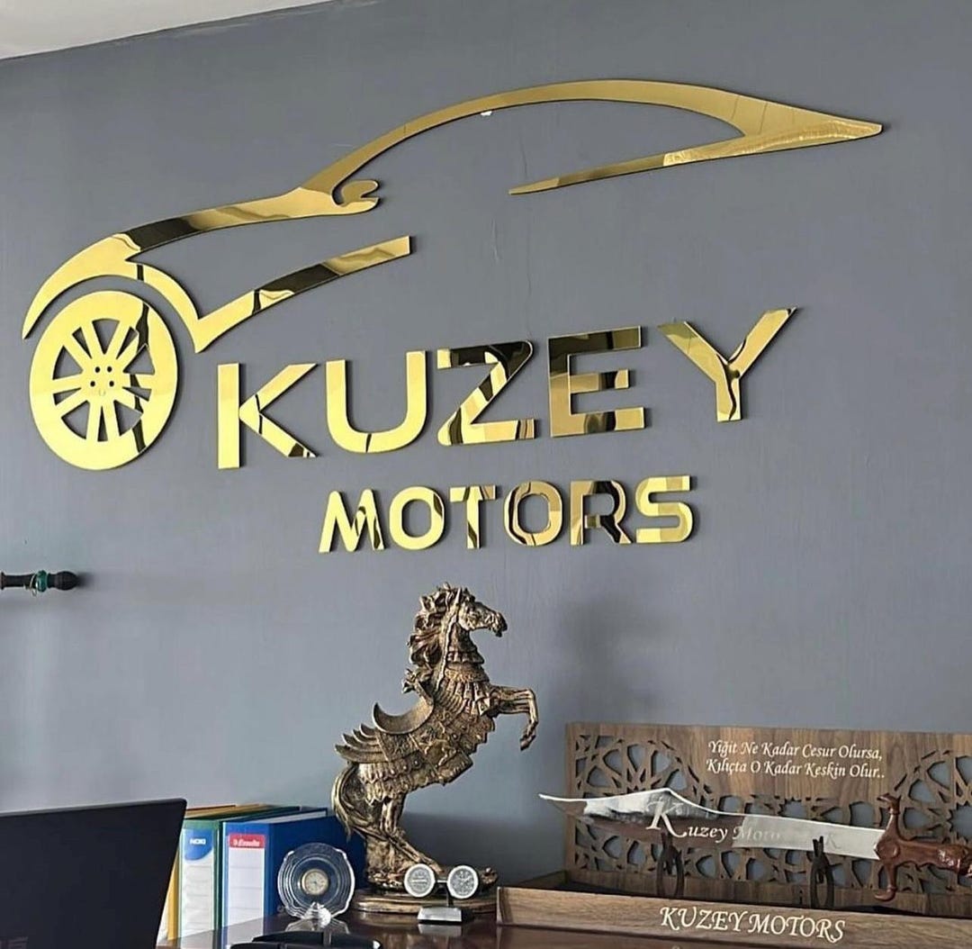 Custom Business Logo, Reception Logo Sign, Spa Decor, Gold Mirror Sign ...