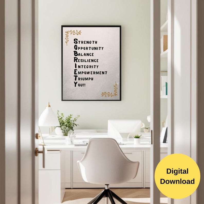 Sobriety Acrostic Poster: Inspirational Recovery Gift (digital Download ...