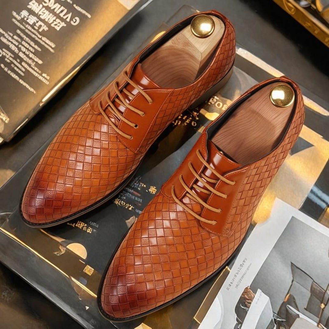 Braided Men's Shoes, Business Premium Men's Shoes, Creative Design Men ...