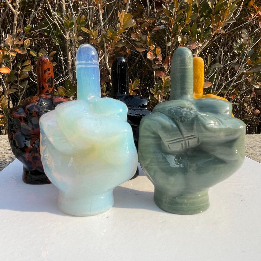 Carved Mini Middle Finger ,crystal Quartz Middle Finger,hand Carving ...