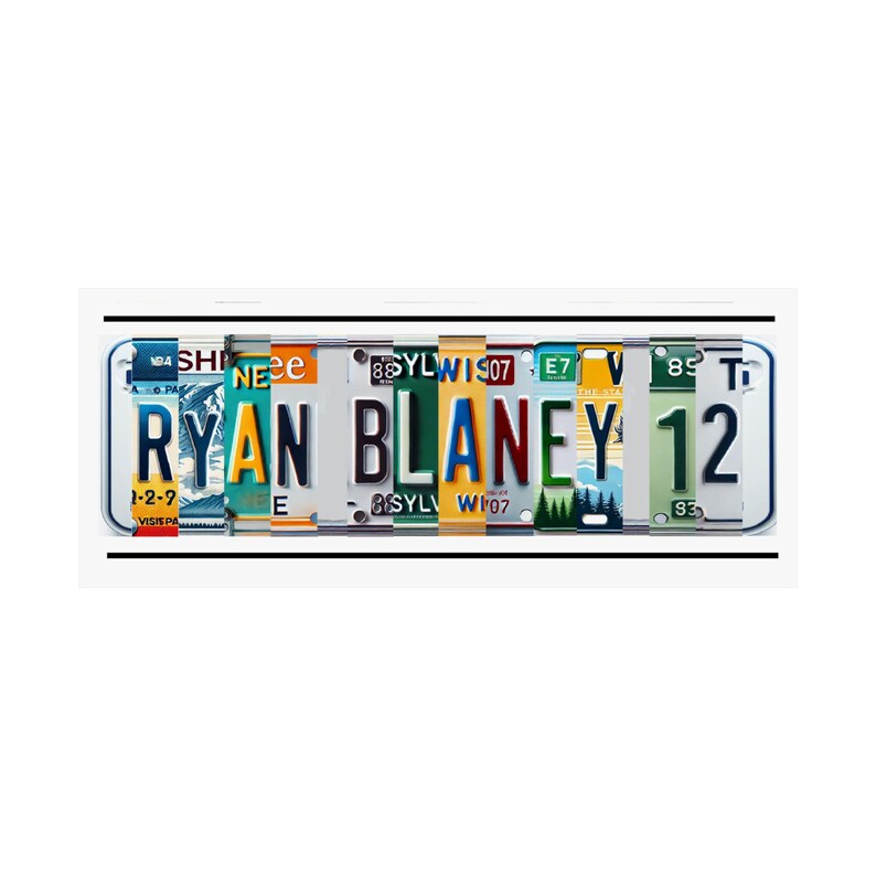 Ryan Blaney Fan Poster License Plate Style Letters on 24"x10" Matte ...