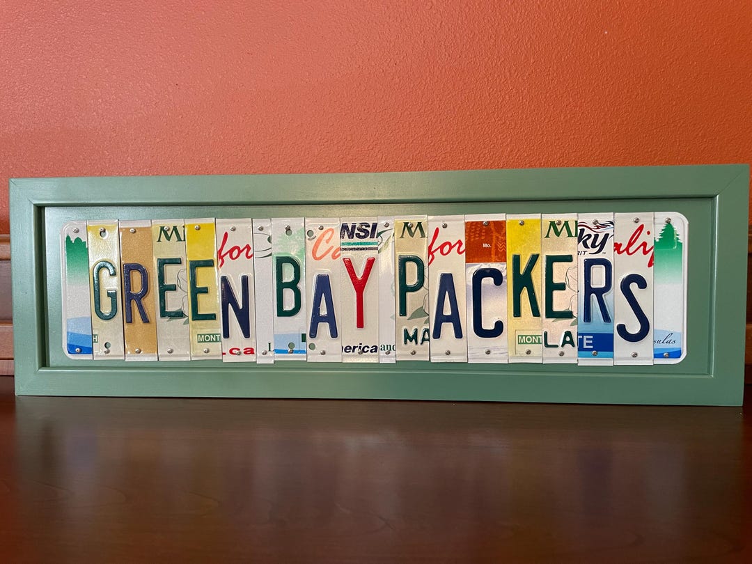 Green Bay Packers Sign License Plate Sign Framed Wall Art Perfect Gift ...
