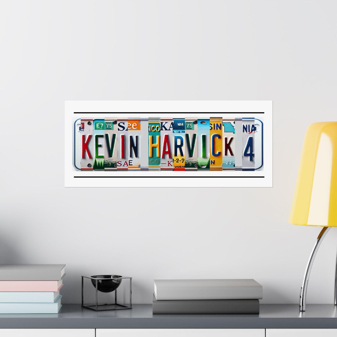 Kevin Harvick Fan Poster License Plate Style Letters on 24"x10" Matte ...