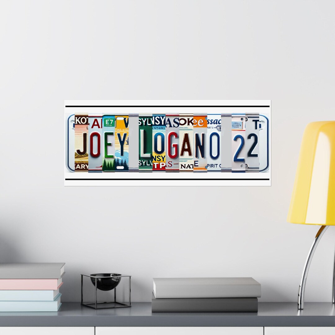 Joey Logano Fan Poster License Plate Style Letters on 24"x10" Matte ...