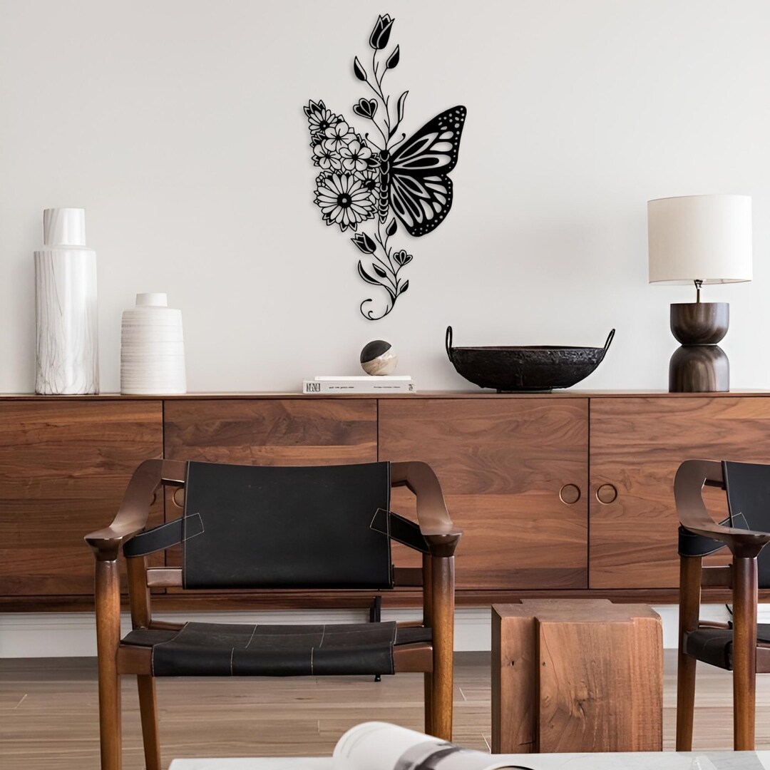 Butterfly Metal Wall Art, Butterfly Home Decor, Metal Living Room Decor ...