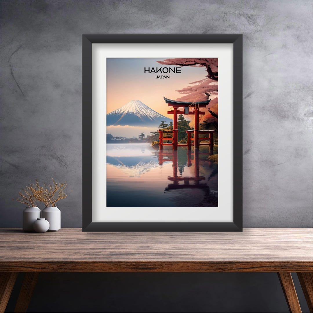 Hakone Poster Hakone Print Hakone Travel Poster, Japan Hakone-jinja - Etsy