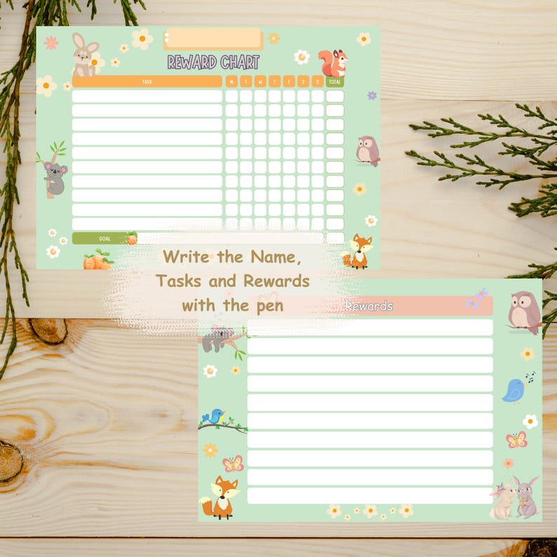 Kids Reward Chart, Girls Chores Reward Chart, Kids Daily Chores, Kids ...