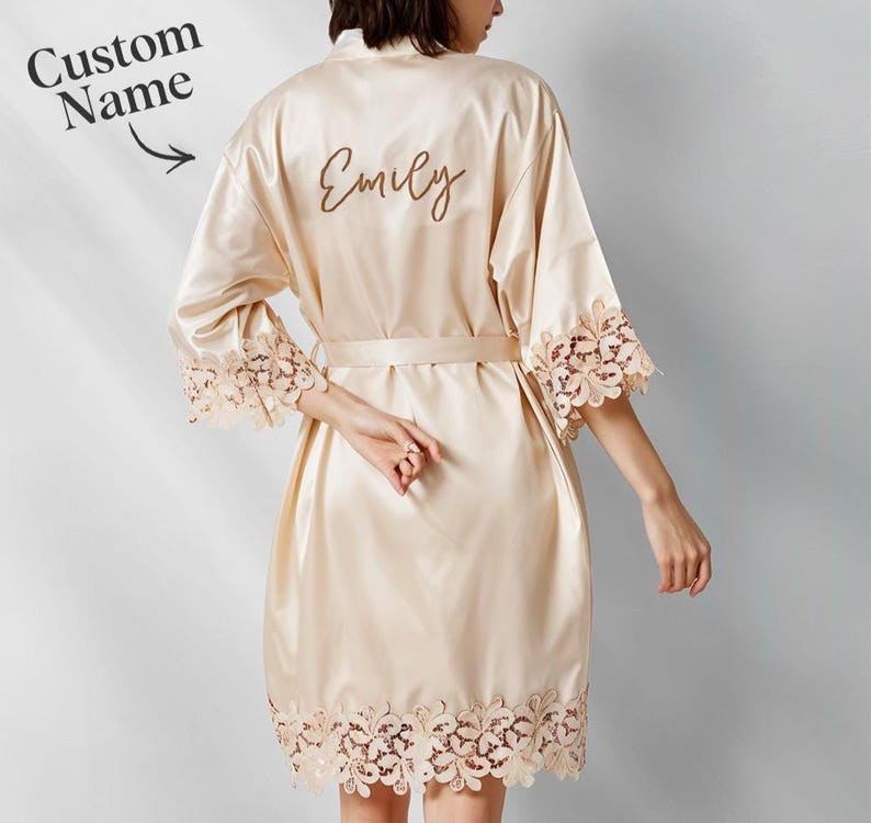 Personalized Bridesmaid Robe Custom Embroidered Bride Robe Wedding ...