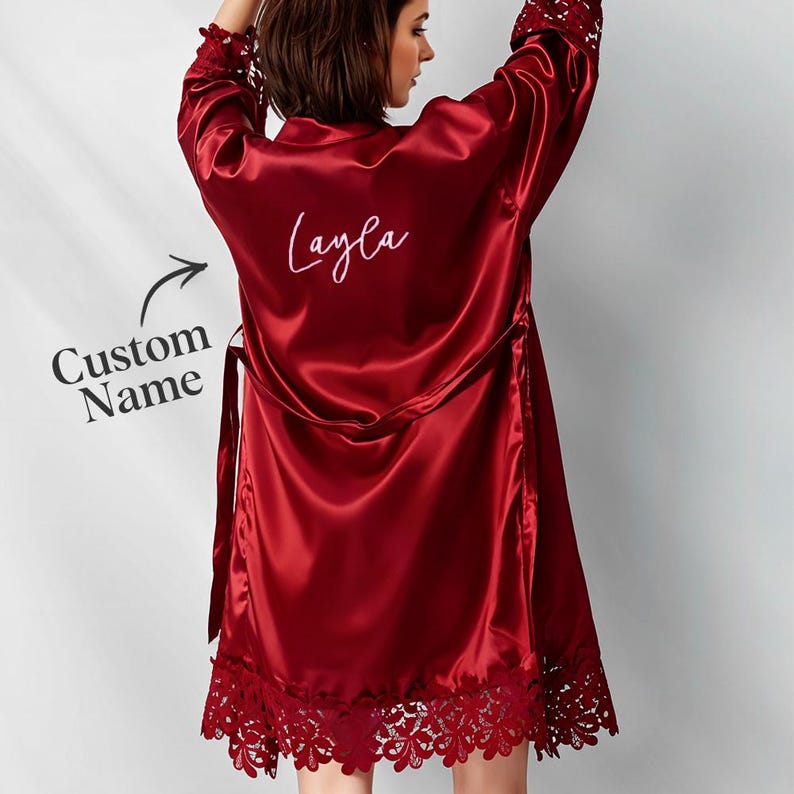 Personalized Bridesmaid Robe Custom Embroidered Bride Robe Wedding ...