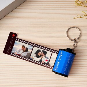 Custom Film Roll Keychain Personalized Text and Photo Keyring Camera ...