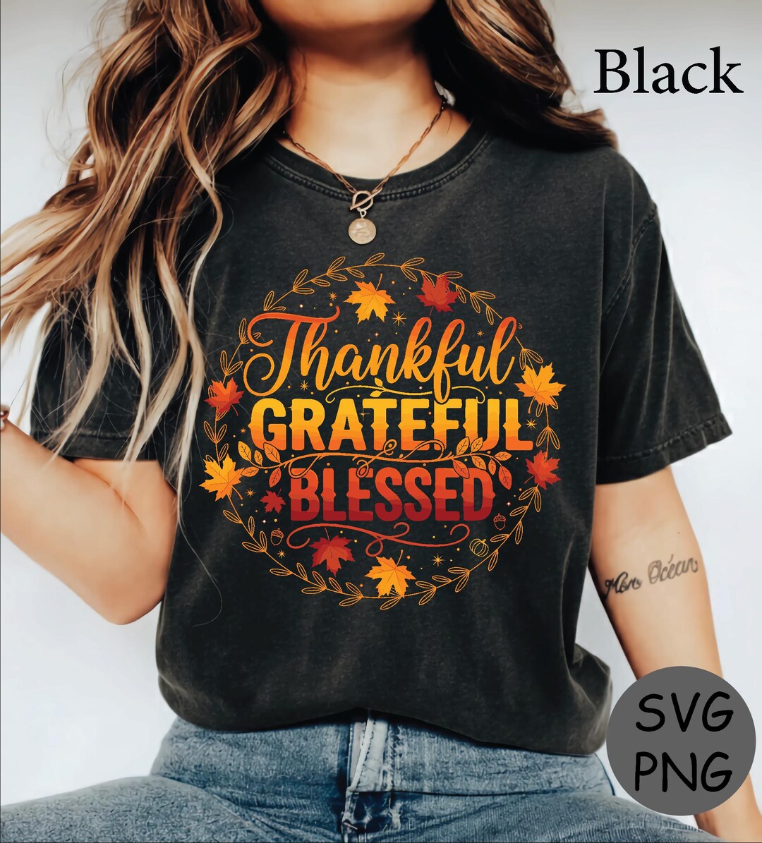 Thankful Grateful Blessed Png Svg Pumpkin Thanksgiving Fall Gift - Etsy