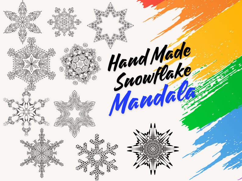Snowflake Mandala SVG, Mandala Clipart, Snowflake Svg Bundle, Snowflake ...