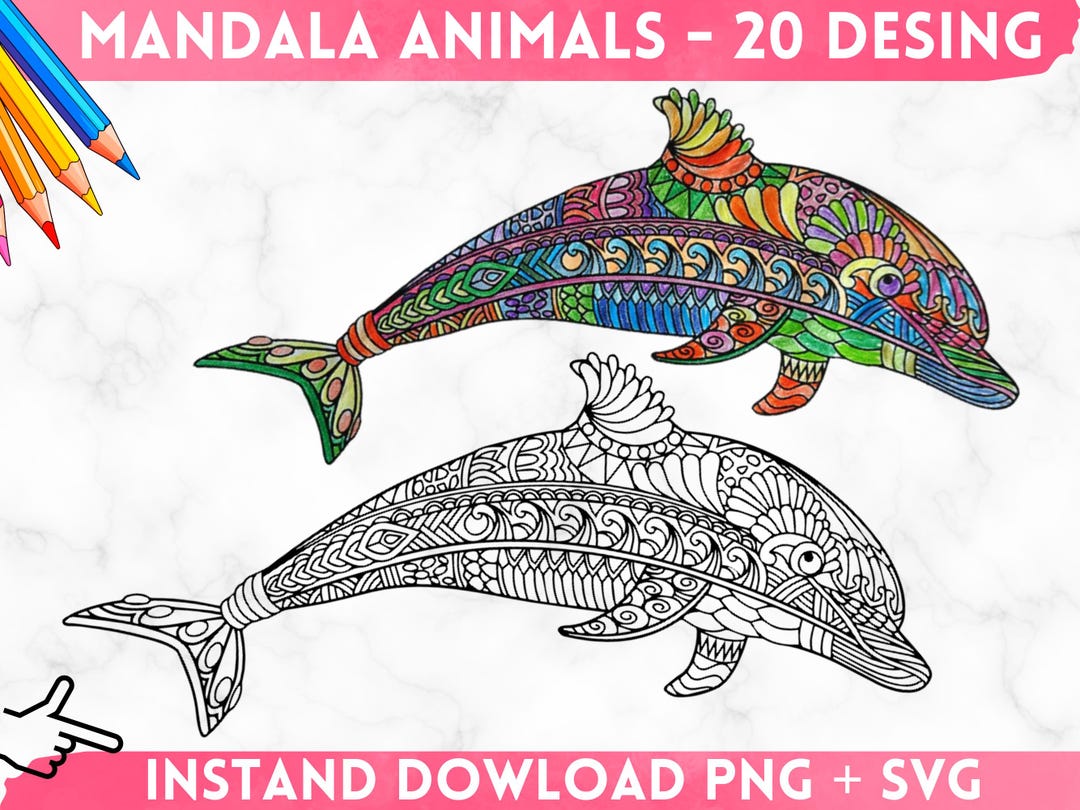 Animal Mandala SVG Mandala Clipart Animals Svg Bundle Animal Zentangle ...