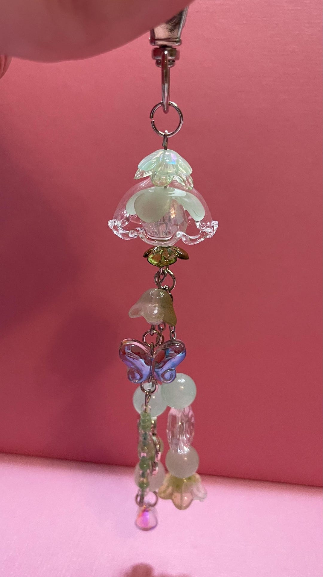 Pastel Garden Jellyfish Keychain | Handmade Floral Accessories | Gifts ...