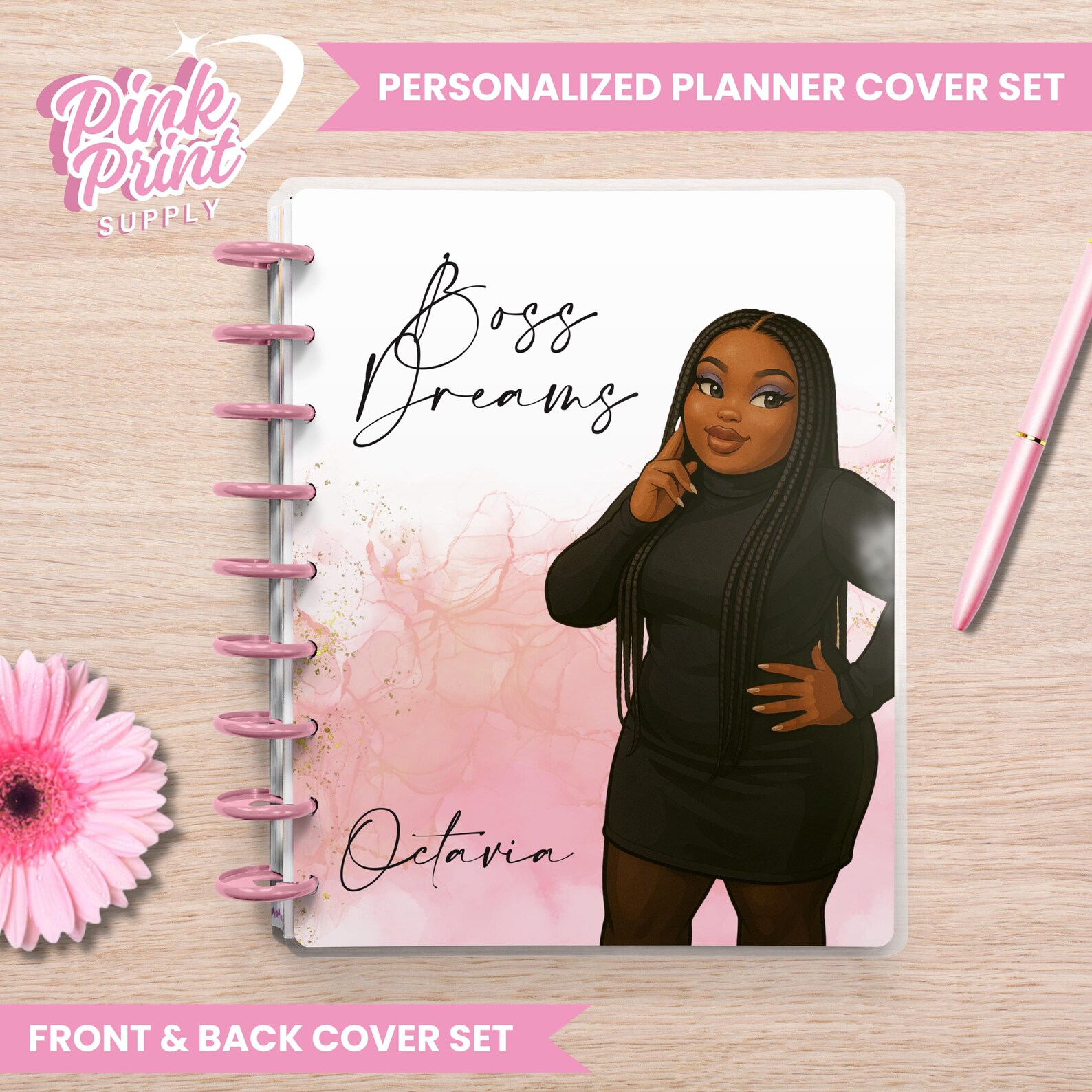 Custom Planner Cover, Personalized Classic Planner, Planner Cover Set ...