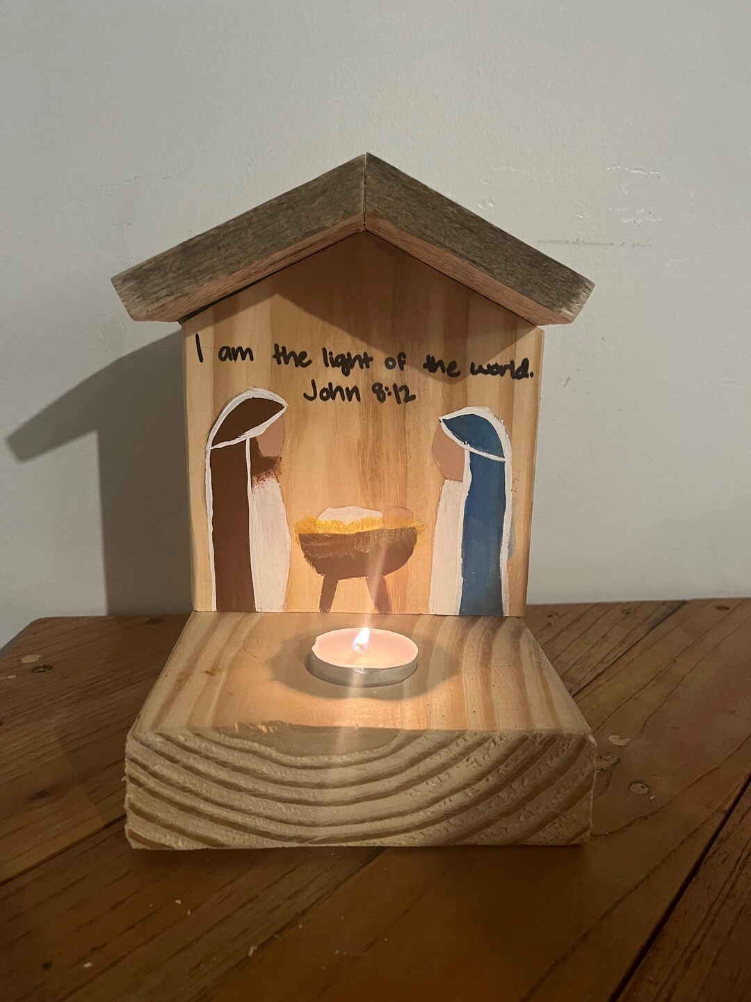 Nativity Tea Light Candle Scene - Etsy