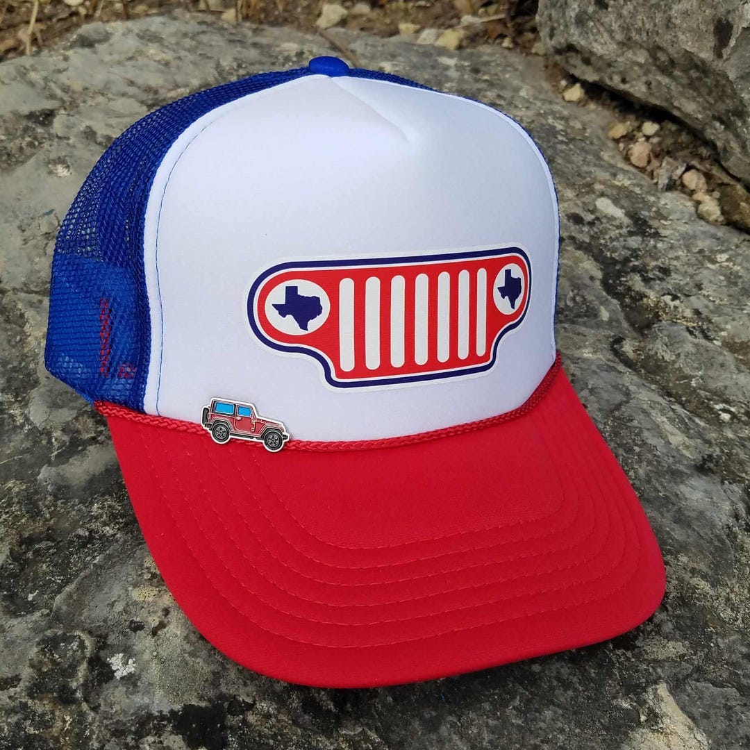 Texas Jeep Trucker Hat, Red Jeep Pin Hat, Jeep Hat Texas Style, Jeeper ...