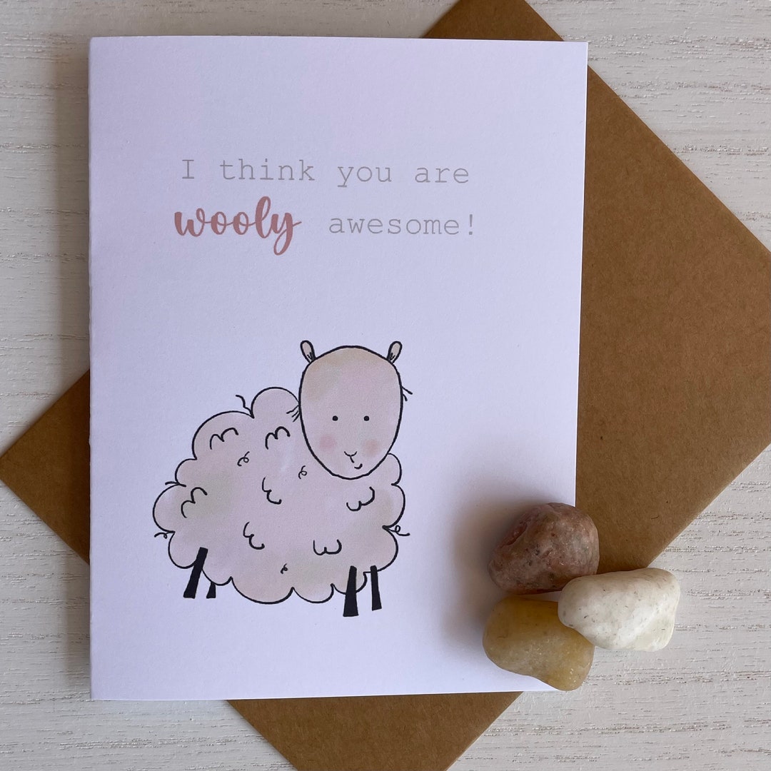 Sheep Greeting Card, Sheep Birthday Card, Sheep You Are Awesome Card ...