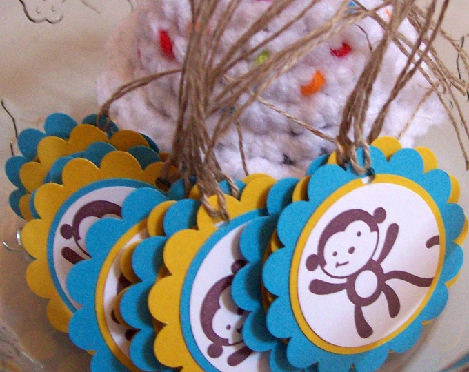 Mod Monkey Favor Tags - Set of 10 - Etsy