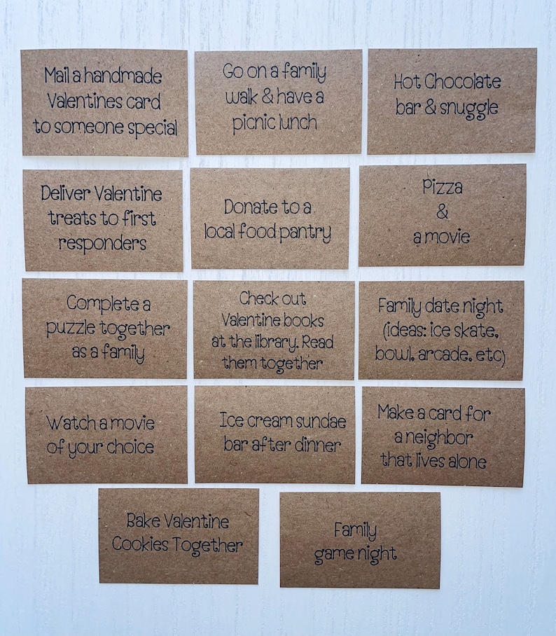 Valentine's Countdown Activity Kit, Family Advent Calendar, 14 Days - Etsy