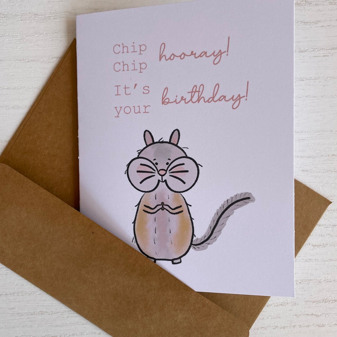Chipmunk Birthday Card, Funny Birthday Card, Chipmunk Card, Greeting ...