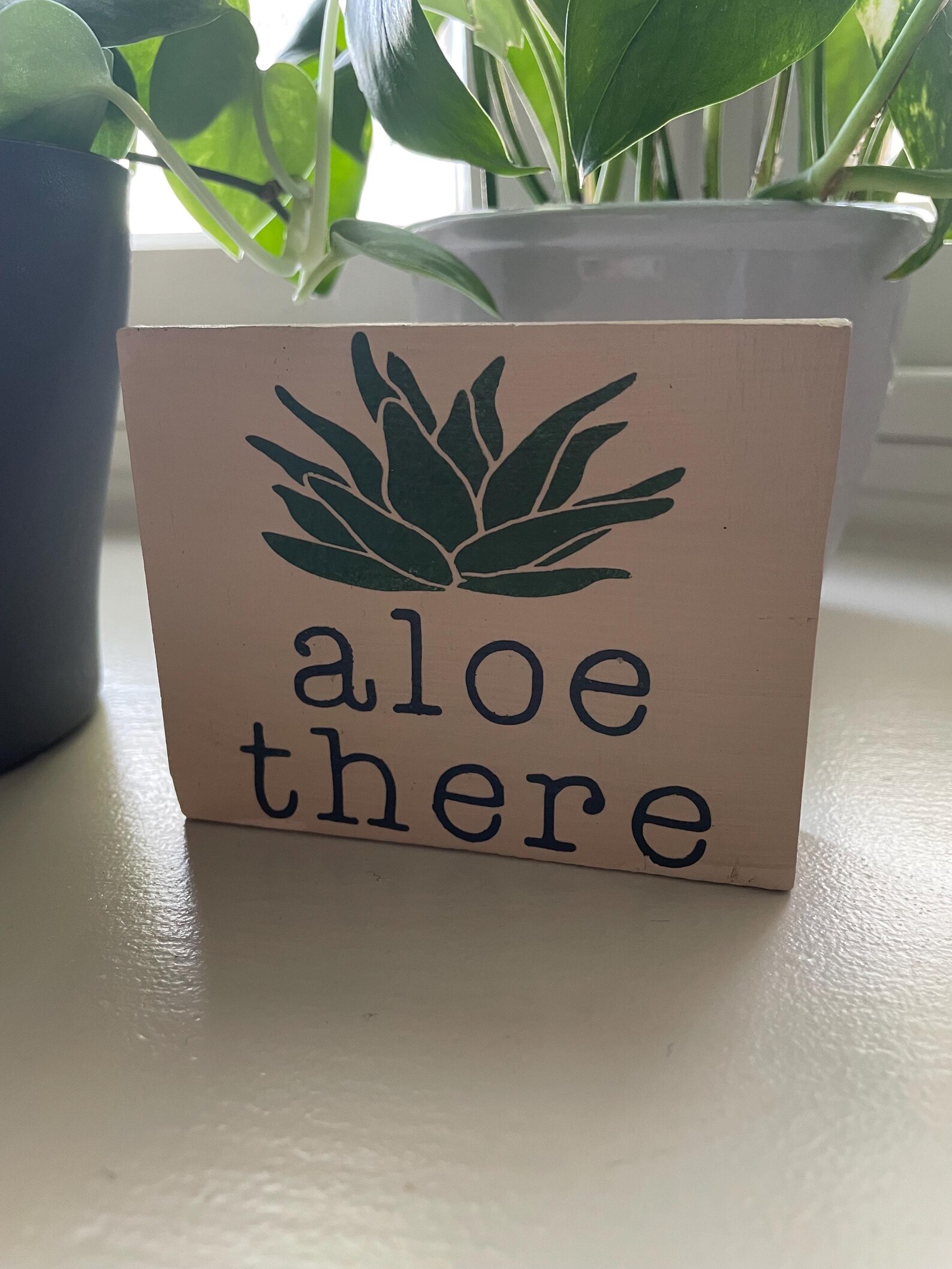 Handcrafted Plant Pun Wood Block Sign: Funny Plant Decor - Etsy